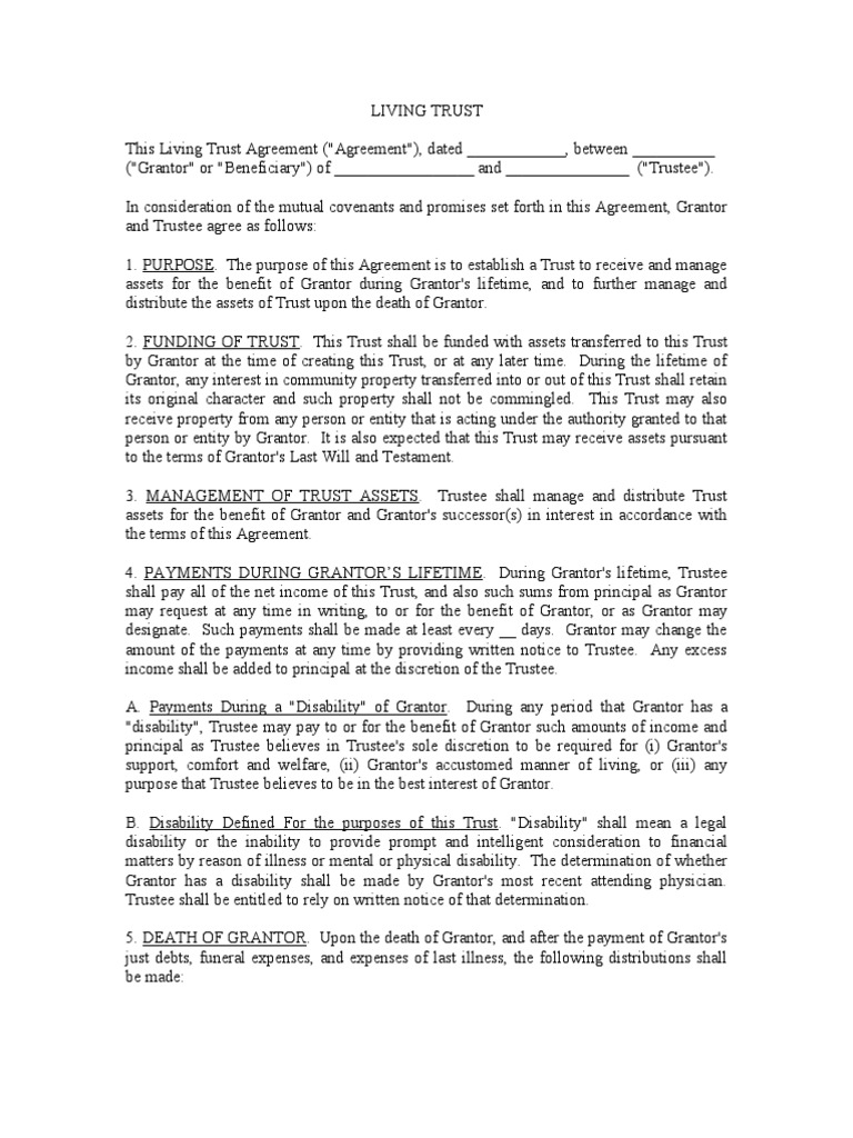 Simple Living Trust | PDF