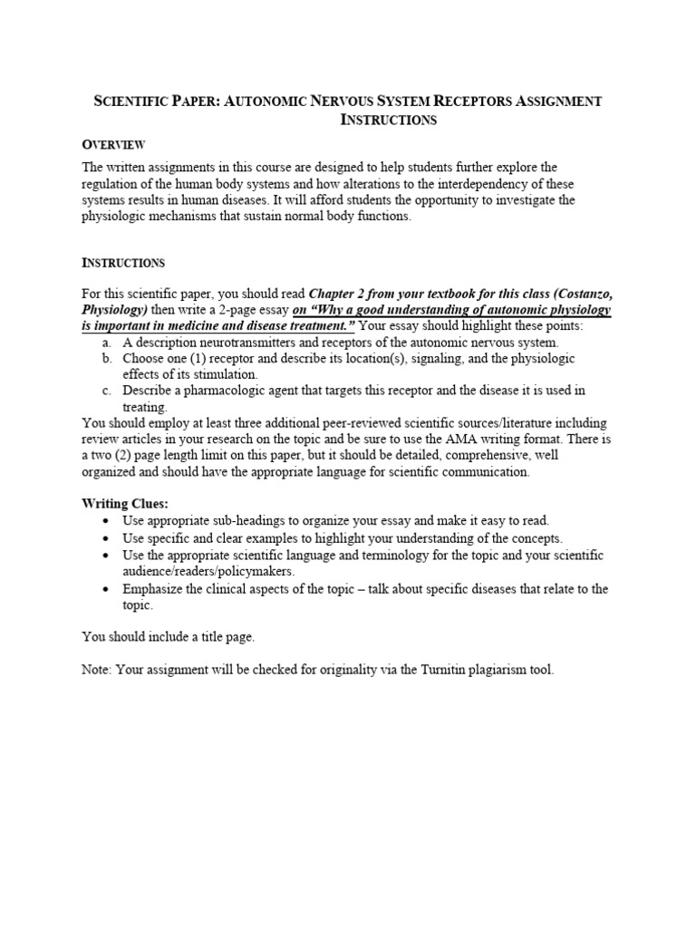 Scientific Paper - Autonomic Nervous System | PDF