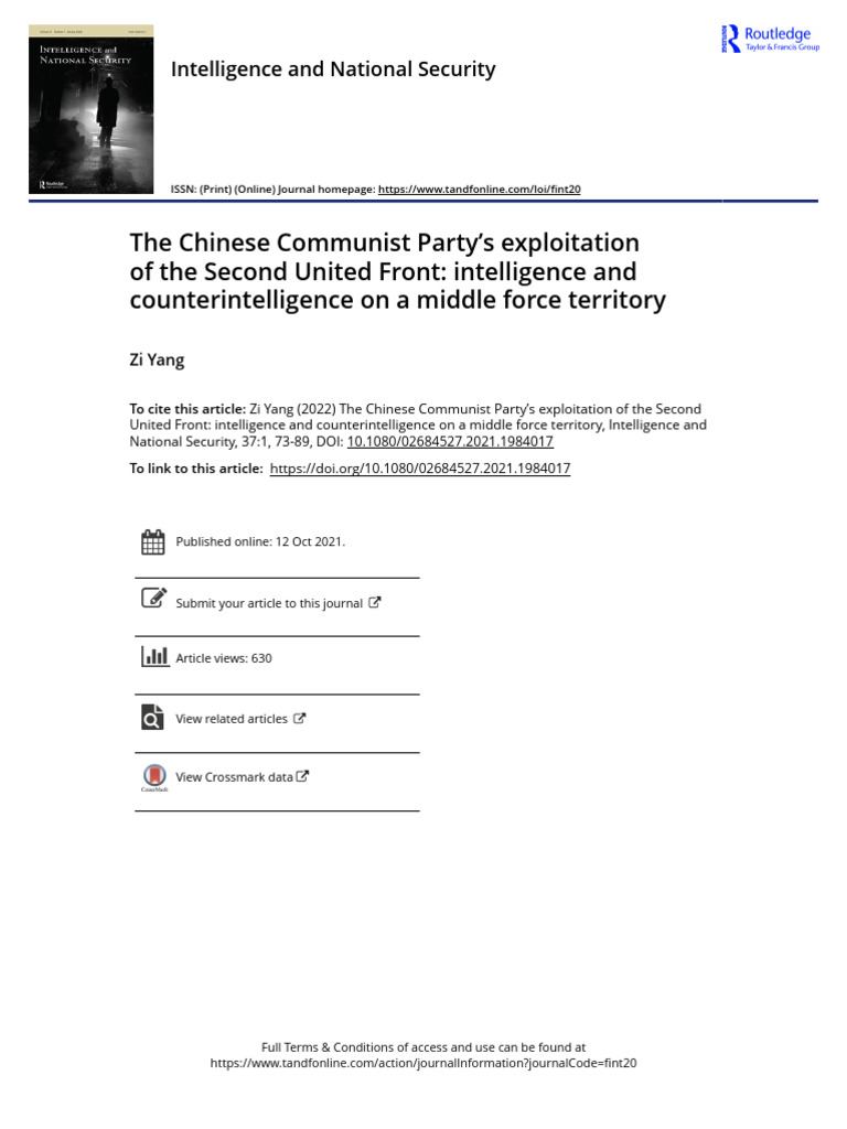 The Chinese Communist Party S Exploitation of The Second United Front ...