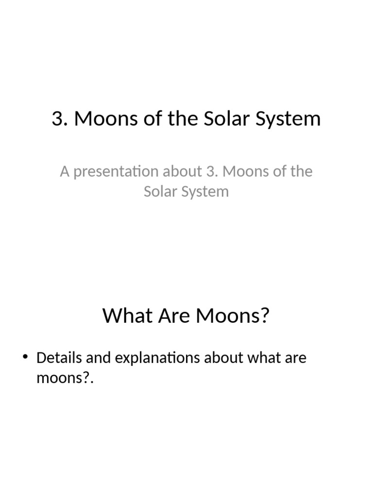Moons of The Solar System | PDF