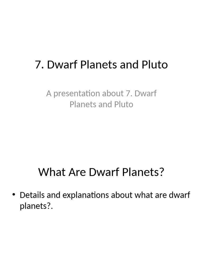Dwarf Planets and Pluto | PDF