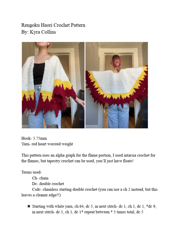 Rengoku Haori Crochet Pattern Guide | PDF