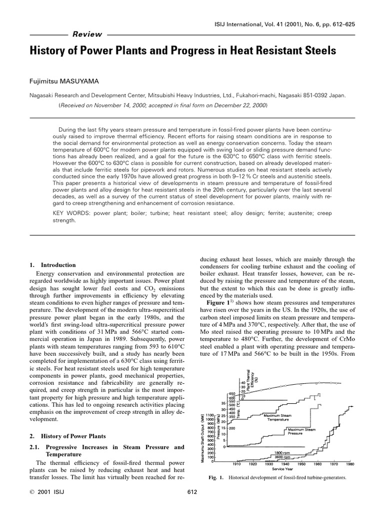 Evolution of Heat Resistant Steels in Power Plants | PDF | Steel ...