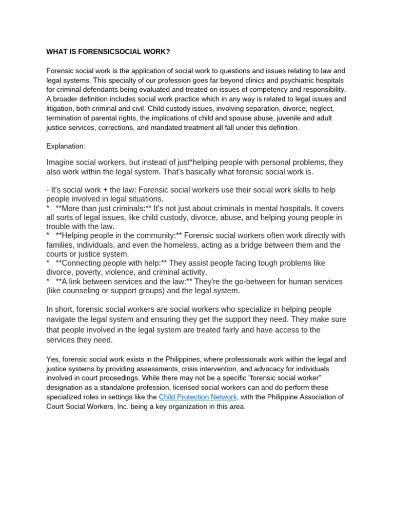 Understanding Forensic Social Work | PDF | Social Work | Justice