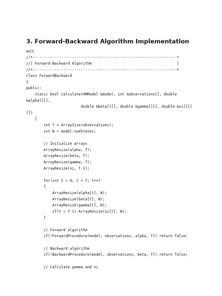 Forward-Backward Algorithm Implementation | PDF | Computer Programming | Algorithms