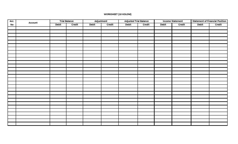 Form Worksheet Kosong | PDF