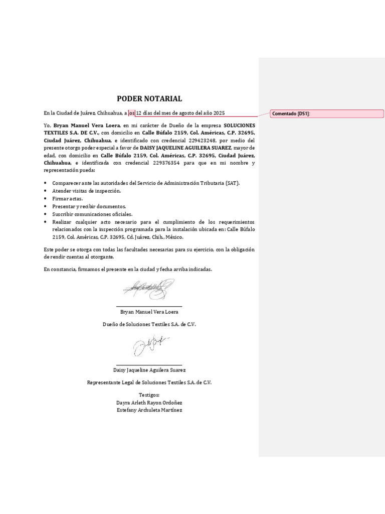 Poder Notarial para Representación Legal | PDF