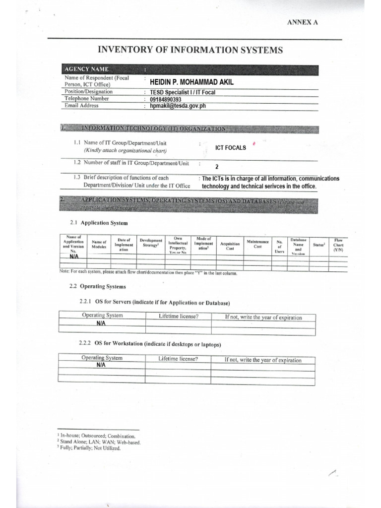 R3RO Inventory of IT Equipment COA | PDF