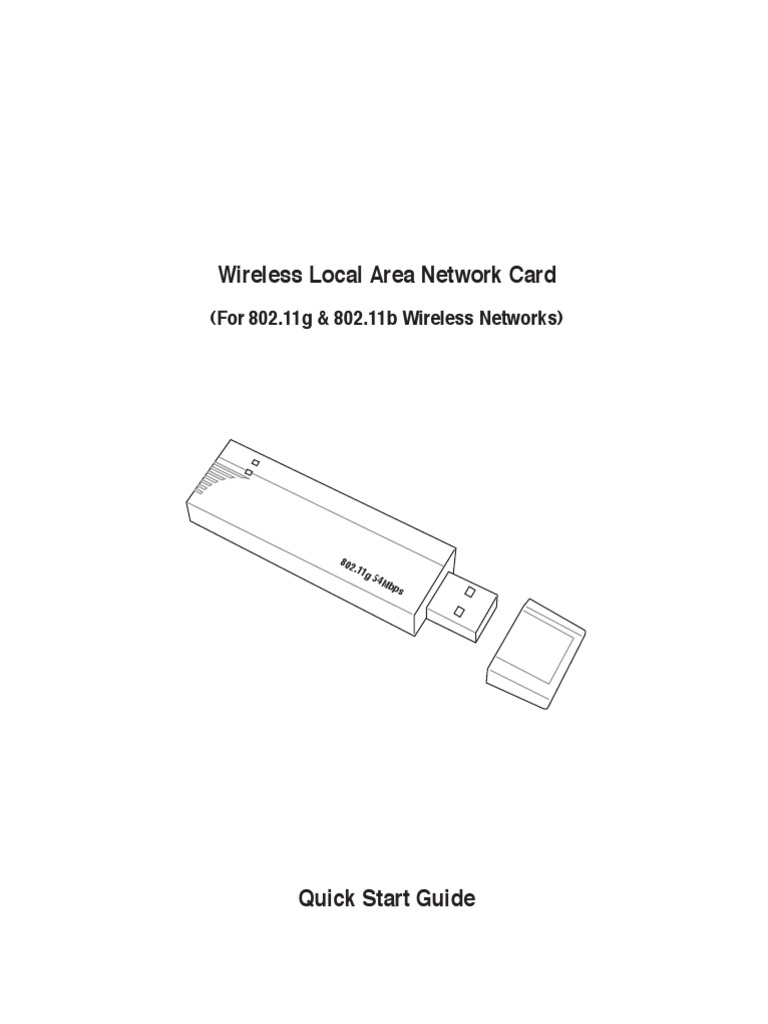 Wireless Local Area Network Card: (For 802.11g & 802.11b Wireless ...