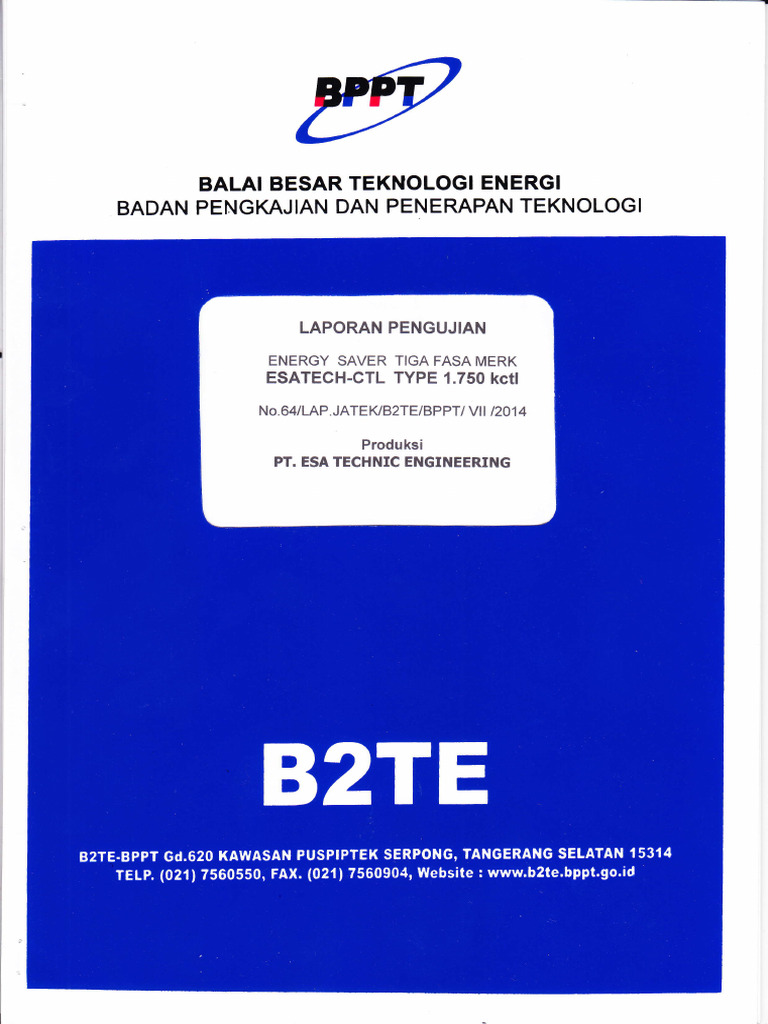 BPPT Test Result - esatech-CTL | PDF