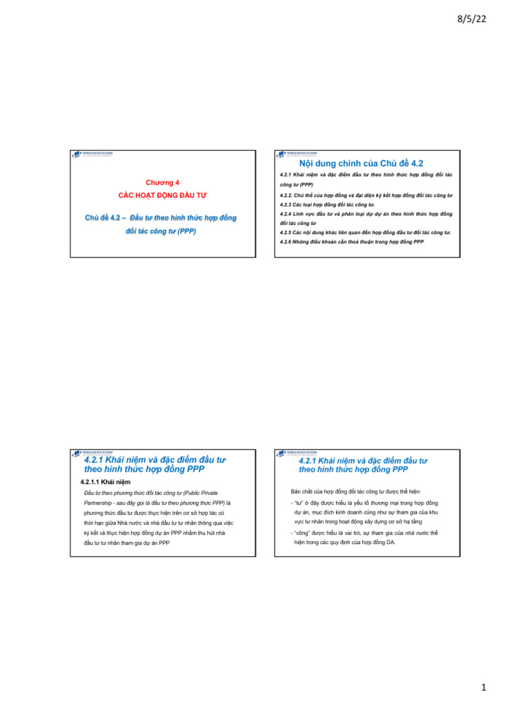 LT-C4-CD4.2-Dau Tu Theo Hinh Thuc Hop Dong PPP GD | PDF