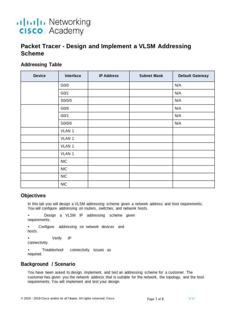 VLSM Addressing Scheme Implementation | PDF | Ip Address | Computer Network