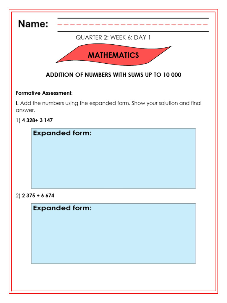 Worksheet Math3 q2 Week6 Days 1 2 | PDF