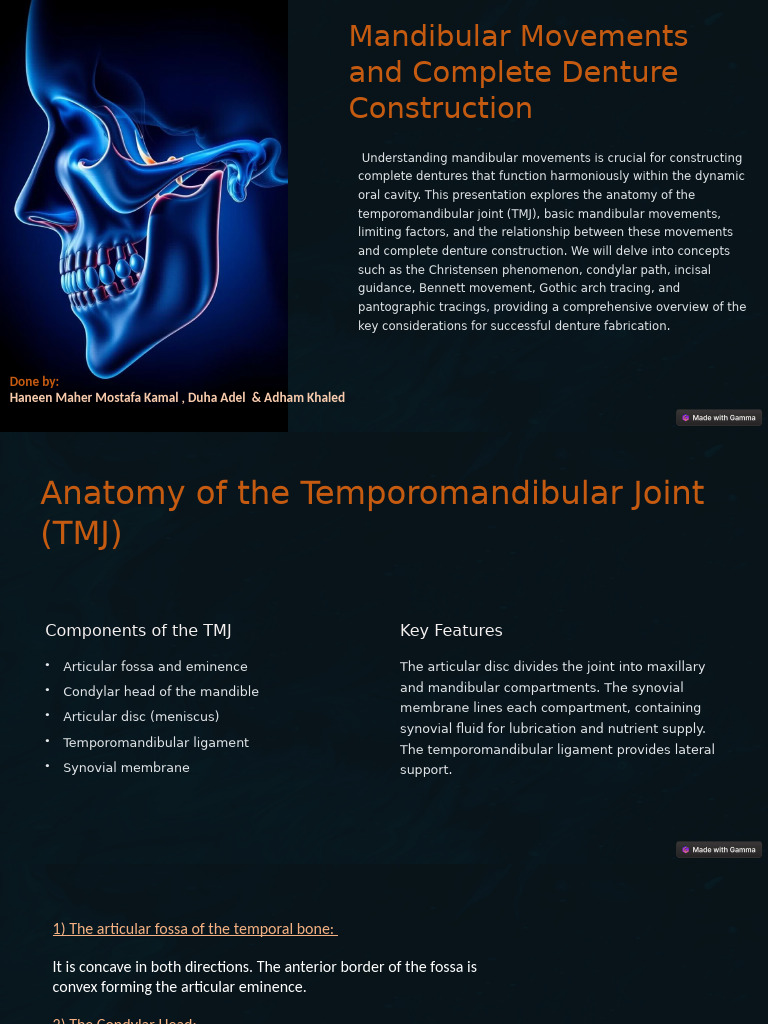 Mandibular Movements in Denture Design | PDF | Musculoskeletal System
