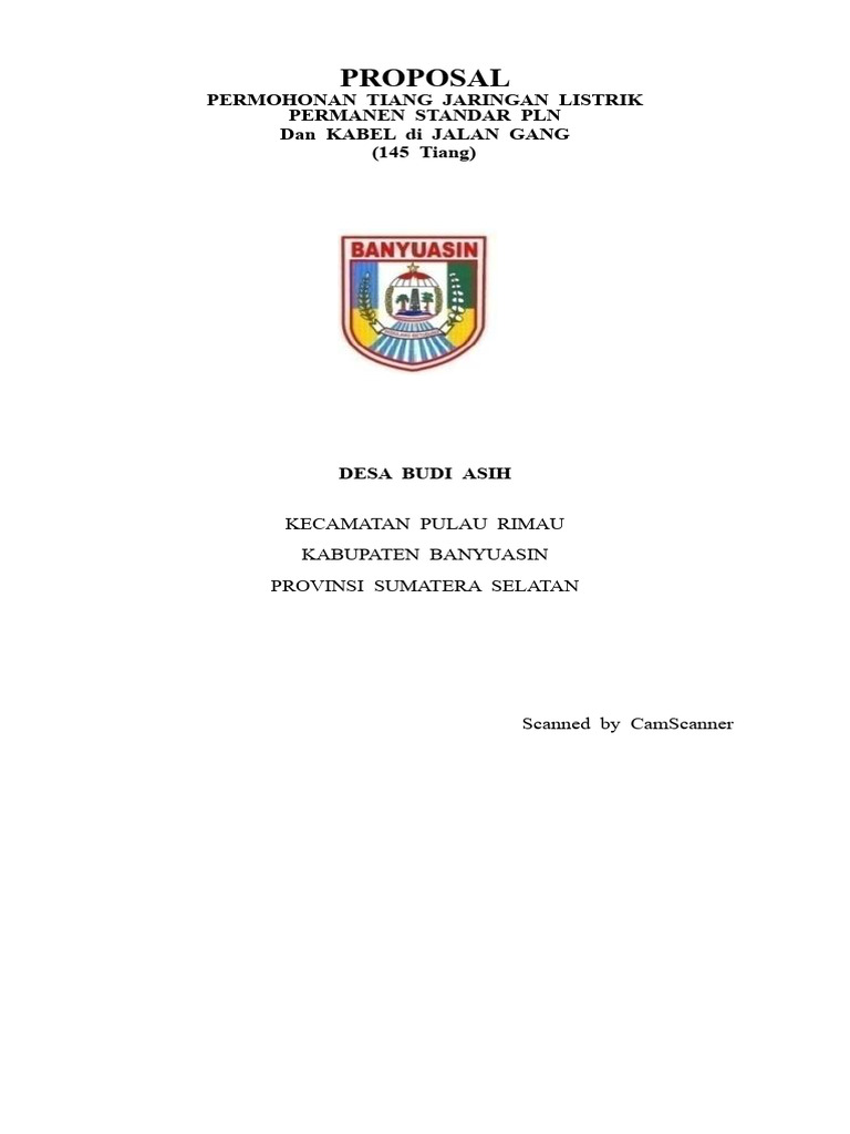 Proposal Jaringan Listrik Desa Budi Asih | PDF