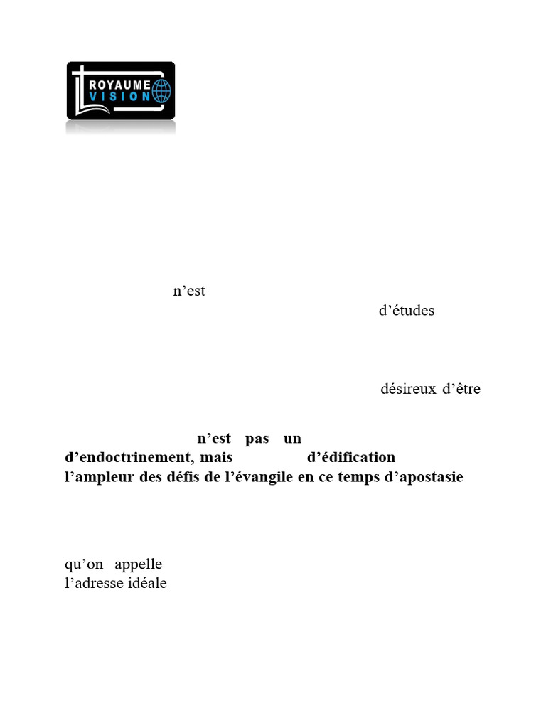 École Talmiyd : Formation biblique gratuite | PDF