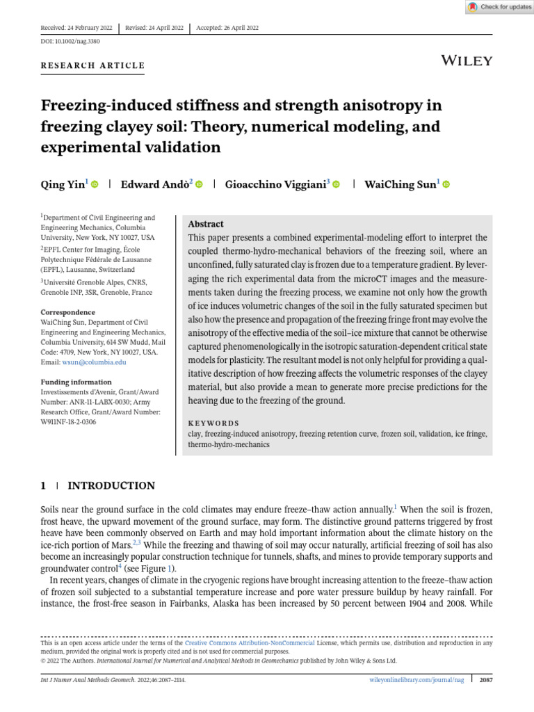 Freezing Clay Soil: Anisotropy Study | PDF | Elasticity (Physics ...