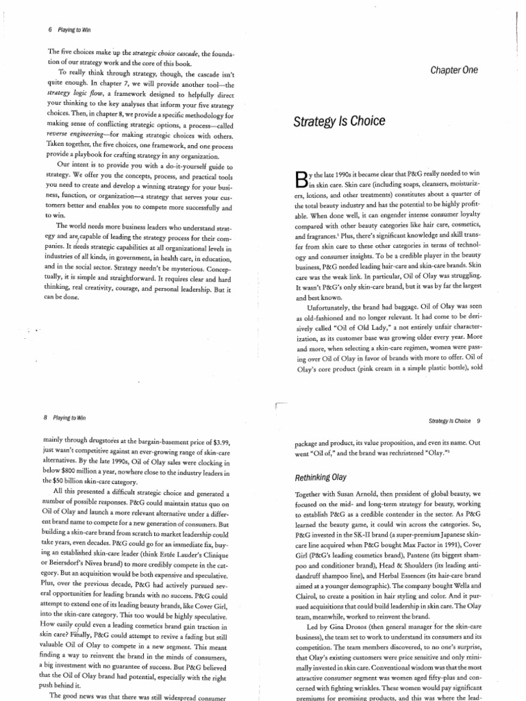 "Playing To Win", Lafley, Martin, Chap 1, Appendix B | PDF