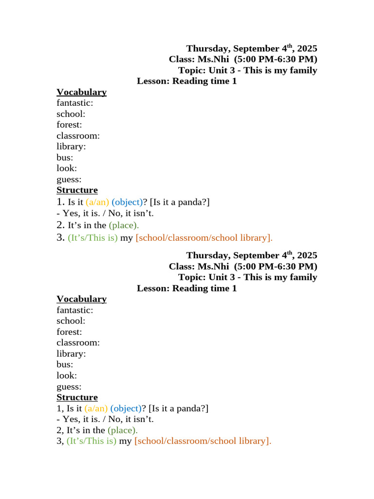 U 3 Reading Time 1 | PDF