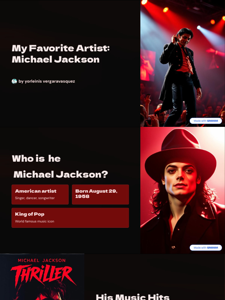 My Favorite Artist Michael Jackson | PDF
