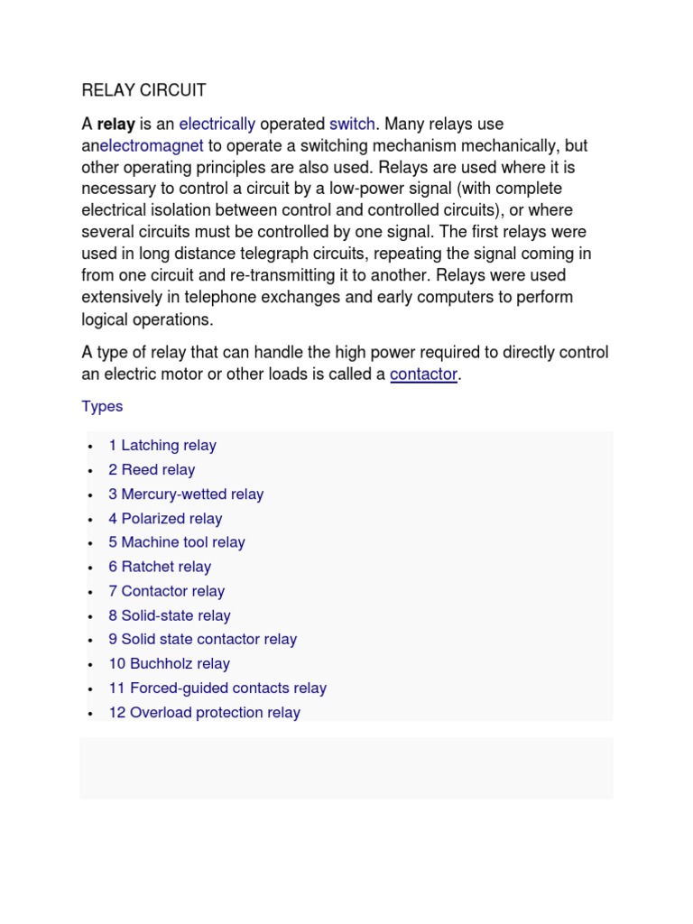 Electrically Switch Electromagnet | PDF | Relay | Switch