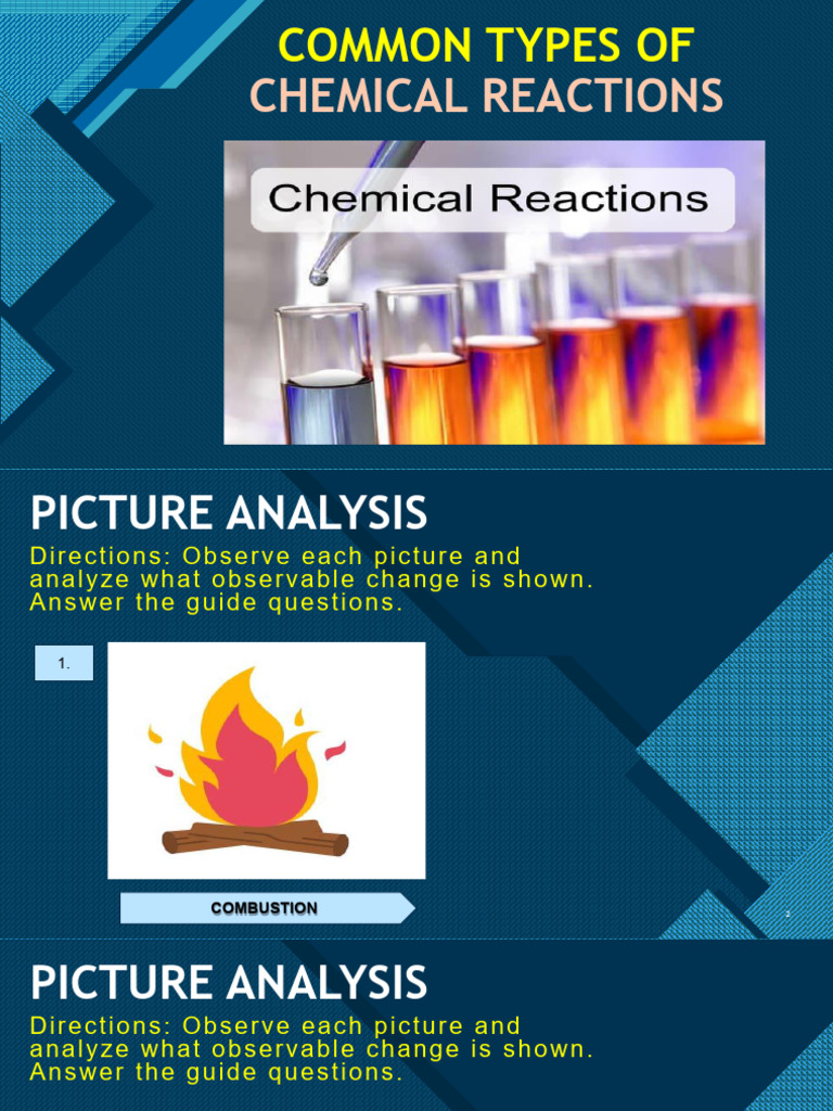 Lc4 5 Common Types of Chemical Reactions | PDF