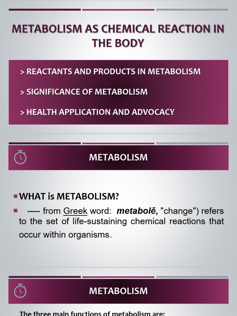 Metabolism As Chemical Reaction in The Body | PDF | Metabolism ...