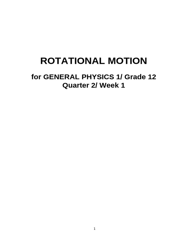 Understanding Rotational Motion Concepts | PDF | Rotation Around A ...
