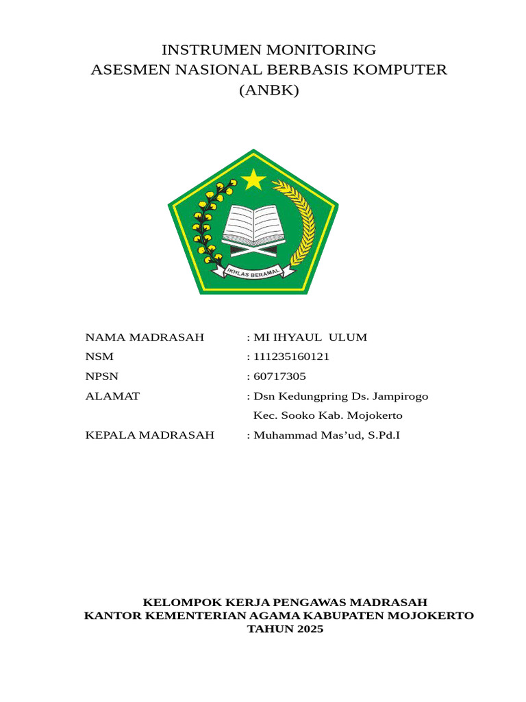 Instrumen Monitoring Anbk | PDF