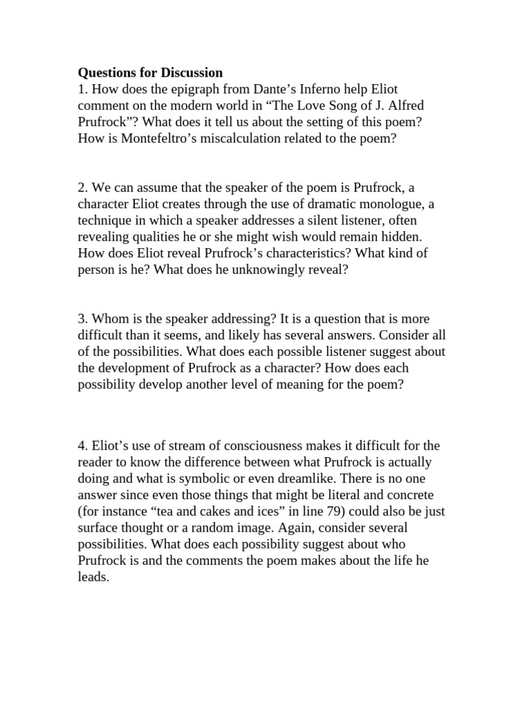 Magic in Eliot's Prufrock Analysis | PDF | T. S. Eliot | Poetry