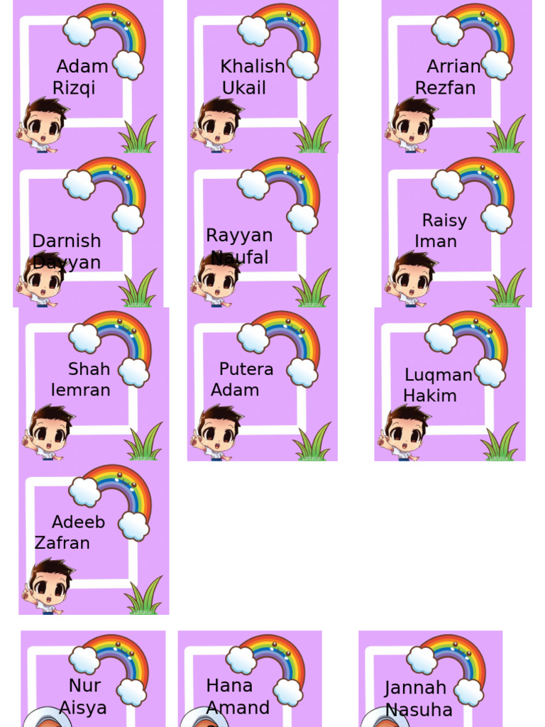 Label Nama Meja Murid | PDF