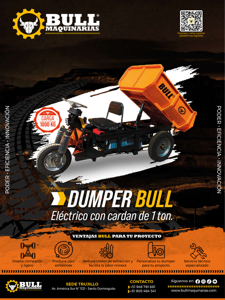 Dumper Bull Eléctrico Con Cardán 1 Ton | PDF | Tecnologías automotrices ...