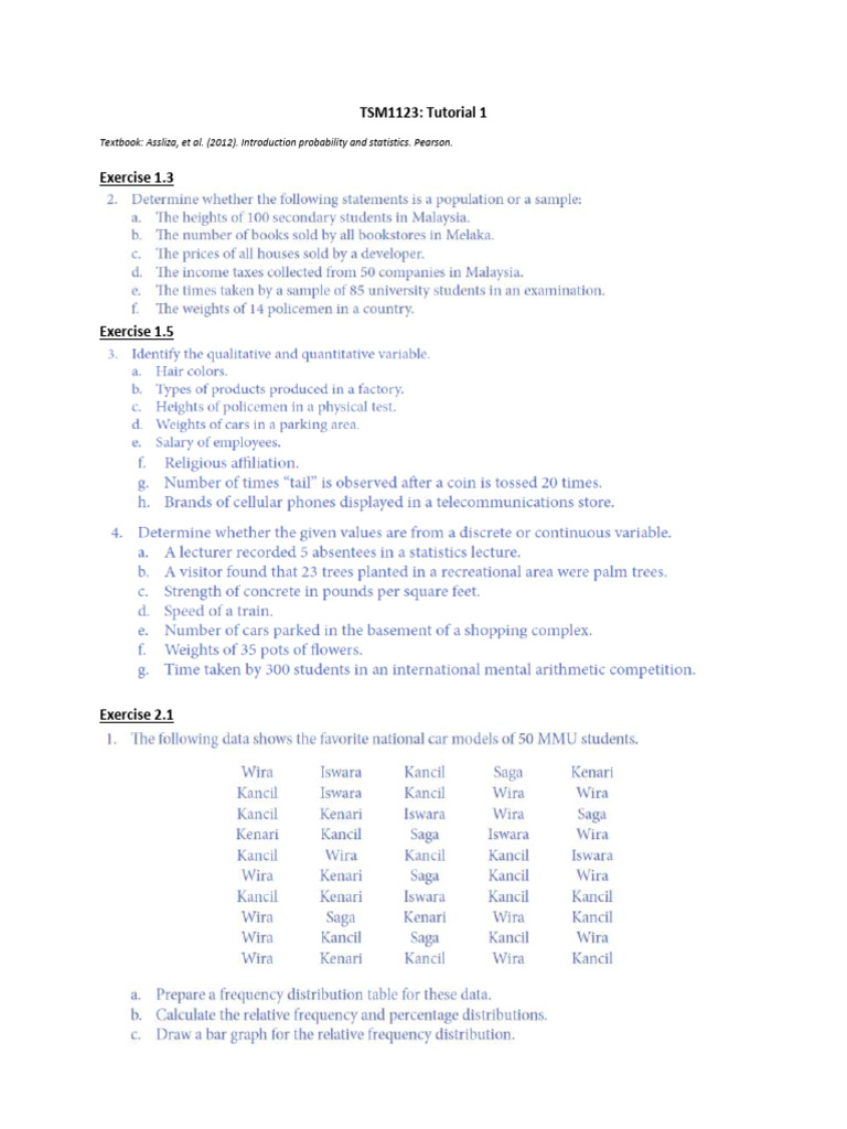 TSM1123 Tutorial1 | PDF