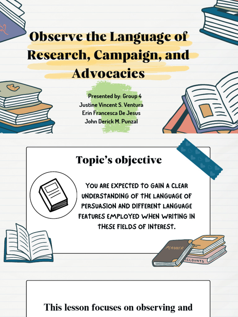 Observing The Language of Research, Campaign, and Advocacies | PDF ...
