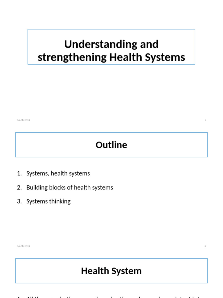 Strengthening Health Systems Overview | PDF | Health Care | Social Programs