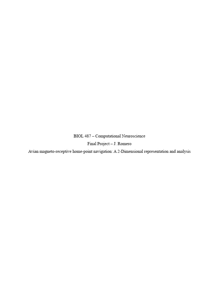 BIOL 487 Final Project - JRomero FINAL | PDF | Neuroscience