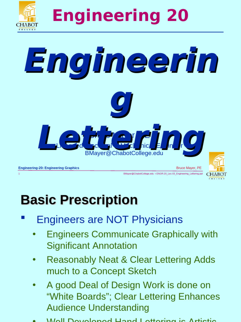 ENGR-20 Lec-03 Sp05 Engineering Lettering | PDF