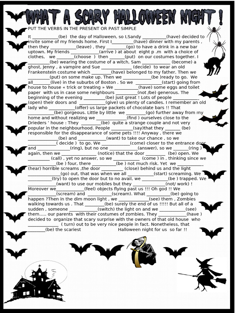 Halloween Past Simple Story | PDF