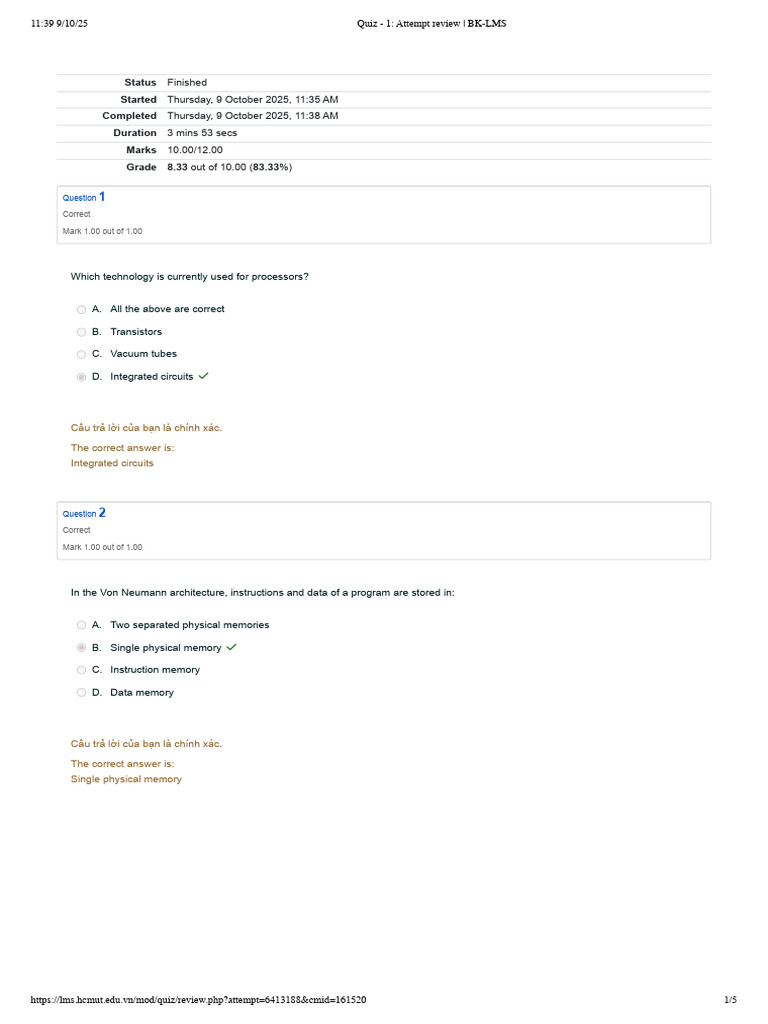 Quiz Results and Performance Analysis | PDF | Central Processing Unit ...