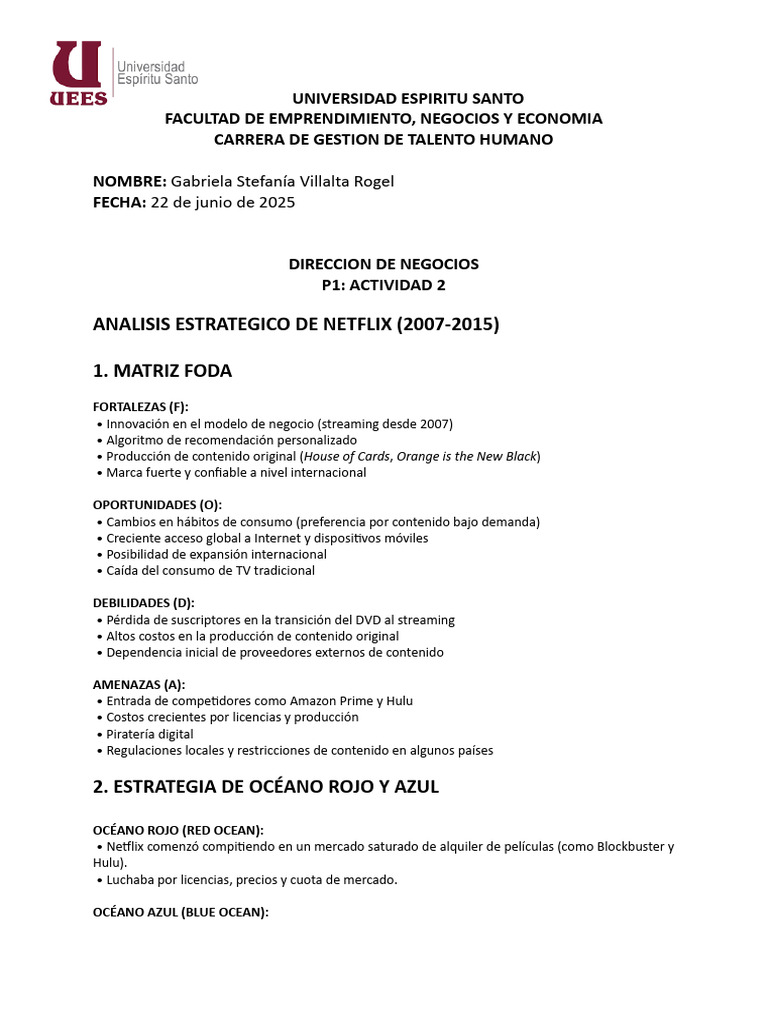 Analsis Estrategico de Netflix 2007-2015 | PDF | Netflix | Economias
