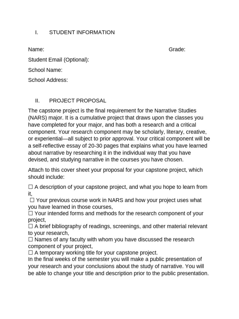 Capstone Project Proposal Guide | PDF