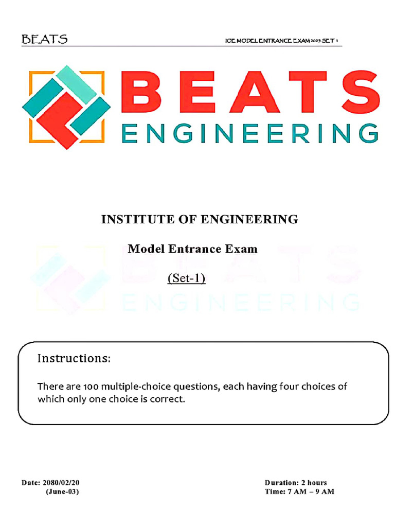 IOE Model Set 2080 | PDF