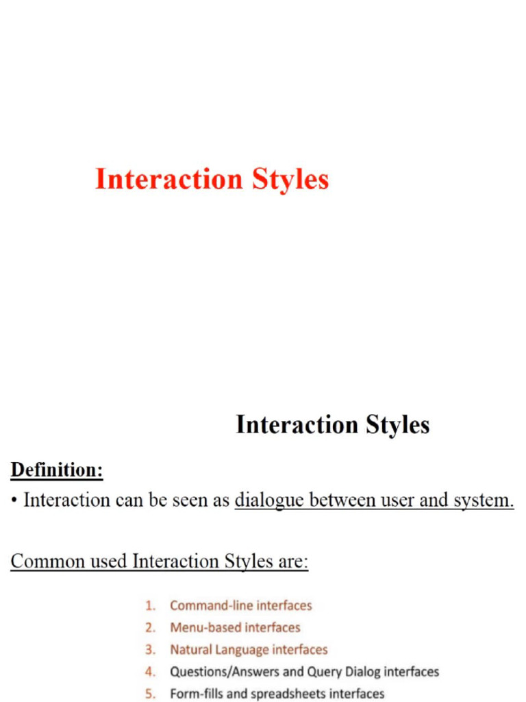 Hci Interaction Styles Pdf