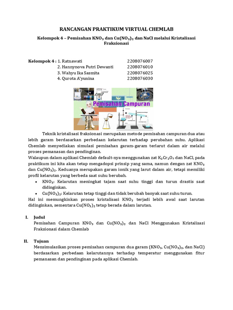 Kel 4 - Rancangan Praktikum Virtual Chemlab | PDF