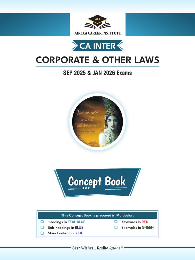 CA Inter LAW CB Cover Page & Index - 251016 - 095501 | PDF