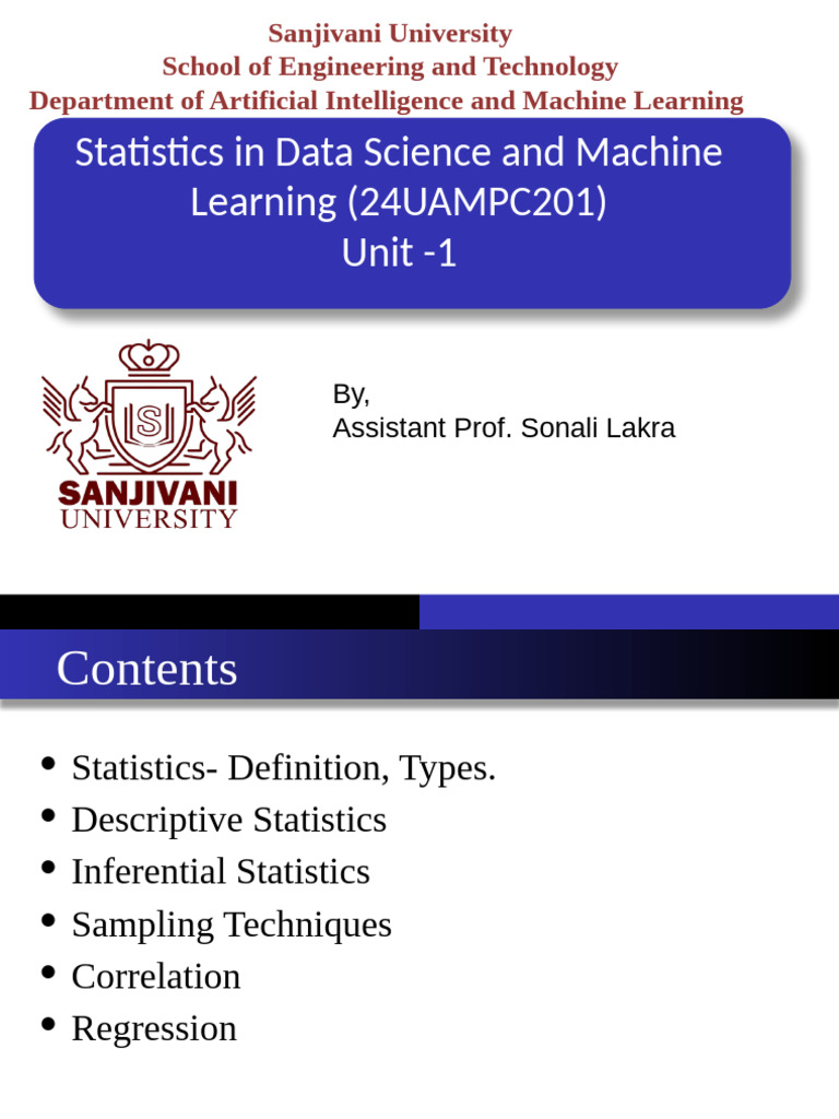 Statistics For Data Science and Machine Learning 2025-2026!4 ...