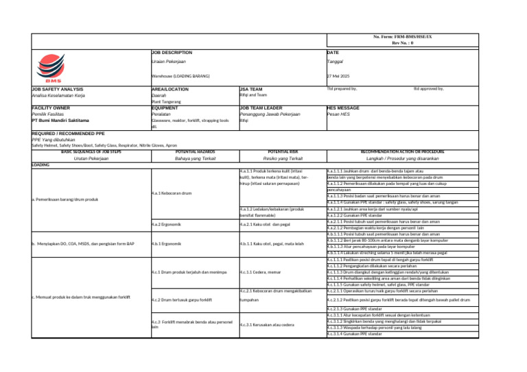 JSA Warehouse BMS | PDF