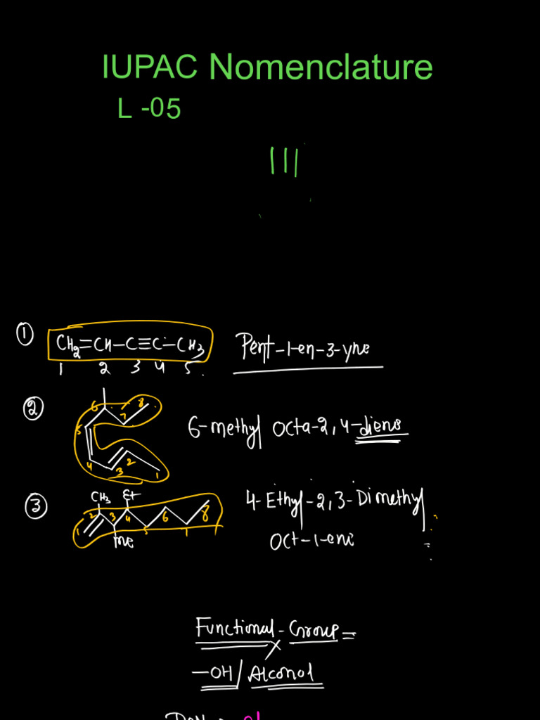 IUPAC Nomenclature - L-05 (Class Notes) - Alcohol, Amine, Ketone, Acid ...