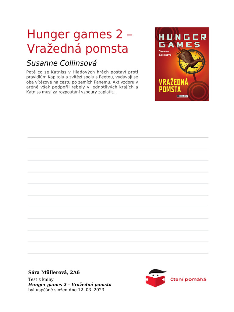 Hunger Games 2 - Vražedná Pomsta: Susanne Collinsová | PDF