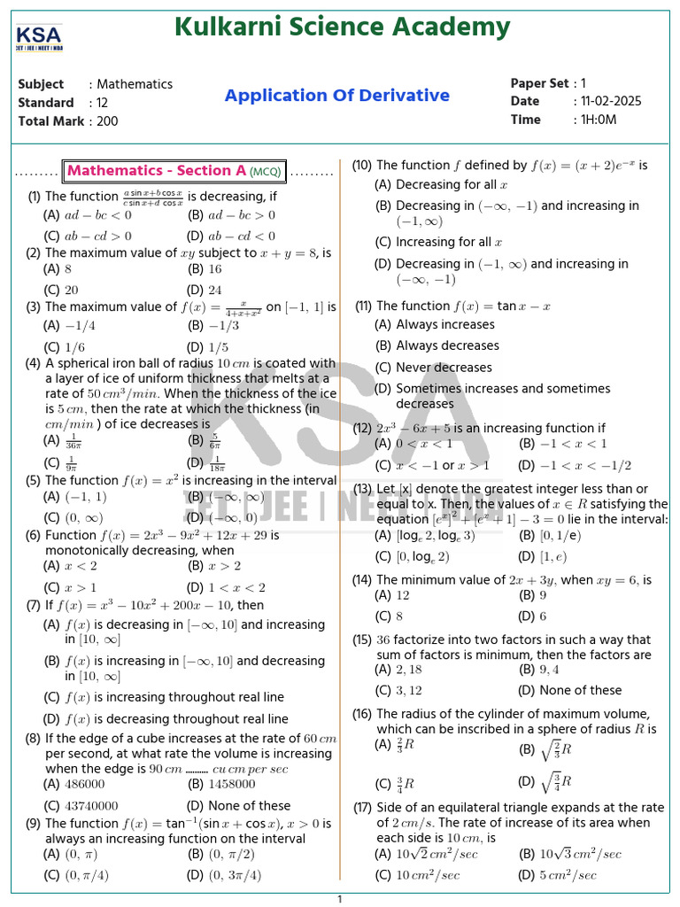 Application of Derivative 1739247283 | PDF | Sphere | Area